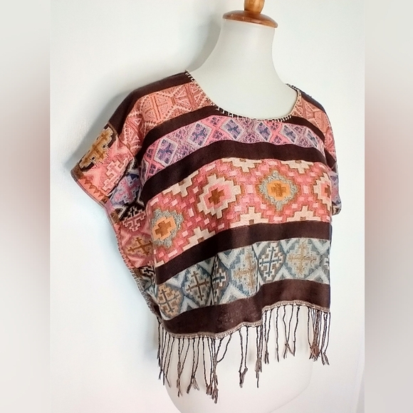 MEXICANA | Tops | Fringed Crop Mexicana Top | Poshmark